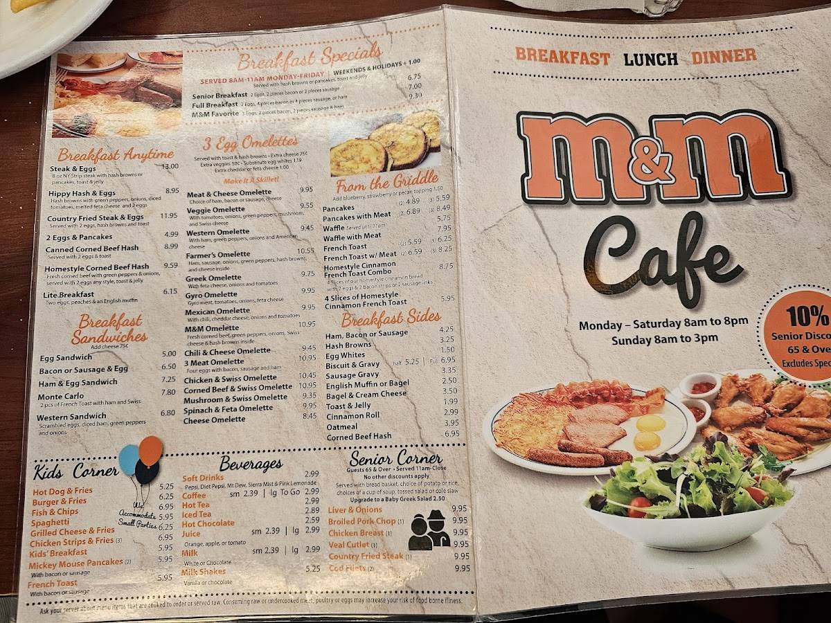 Меню M & M Cafe, Кантон