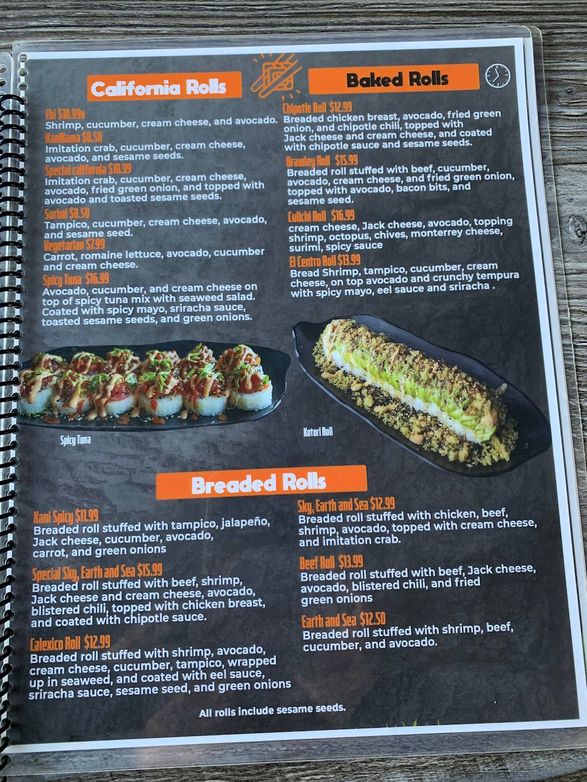 Меню ресторана Kotori Japanese Food Calexico, Калексико, 300 E Cole Blvd